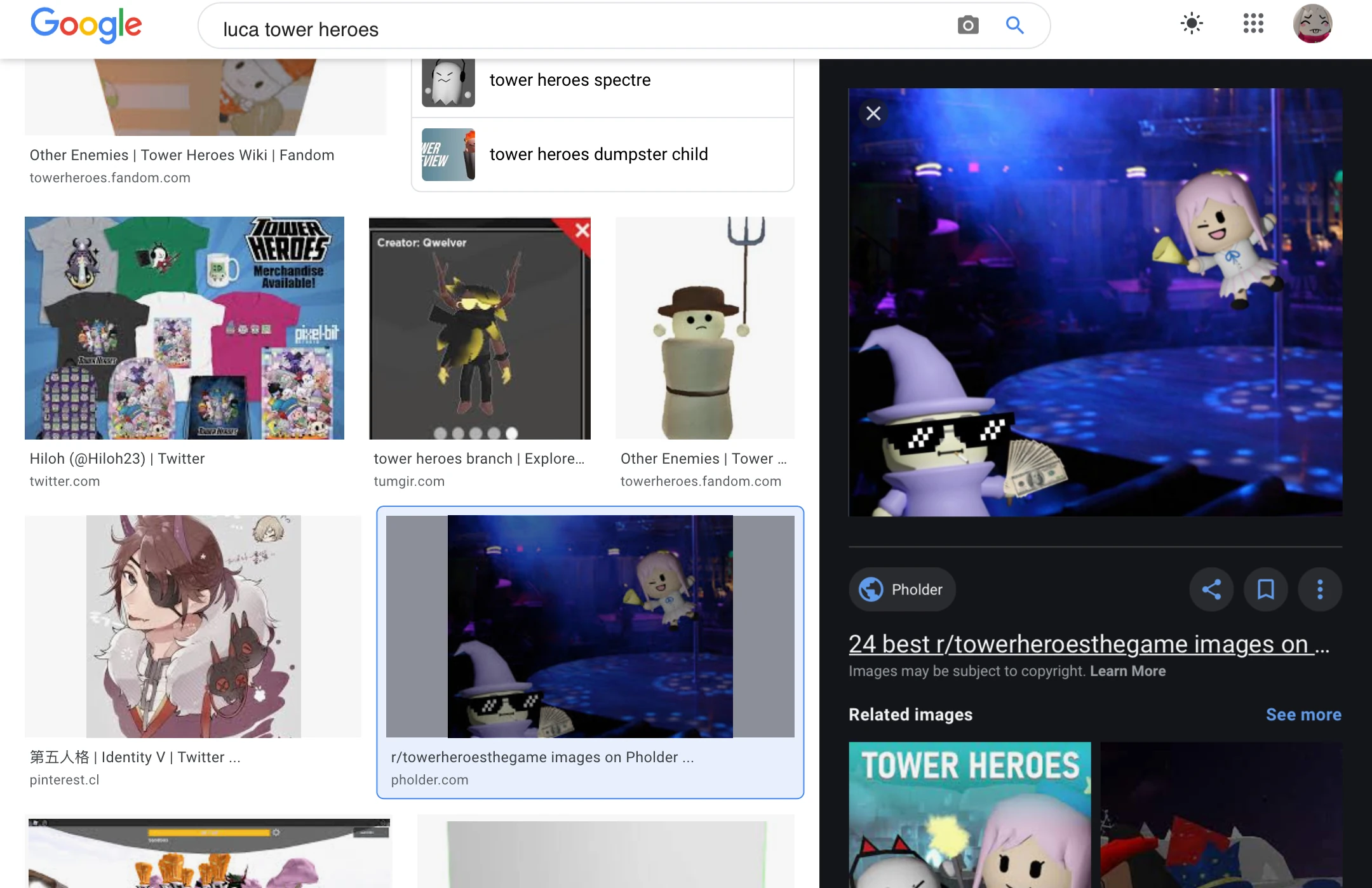 searching up Luca tower heroes to see if I can get a image of ...