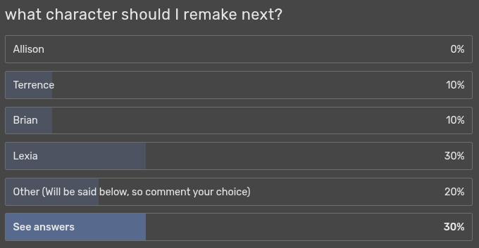 so poll results are in! Lexia will be remade shortly! | Fandom