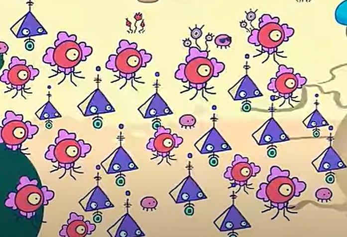 blue cone alien at the upper left is my favorite character in tpot | Fandom