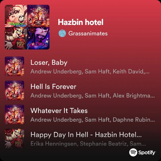 My Spotify hazbin hotel song collection | Fandom