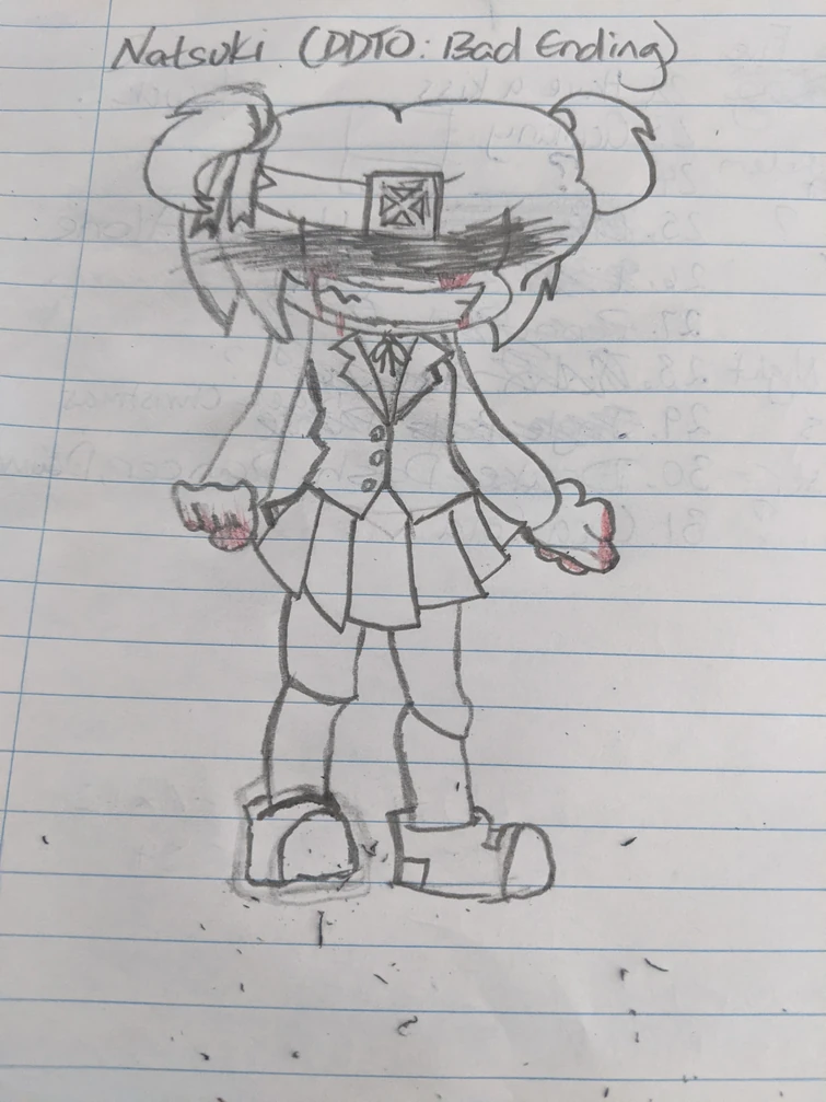 Drawing of Natsuki from DDTO: Bad Ending | Fandom