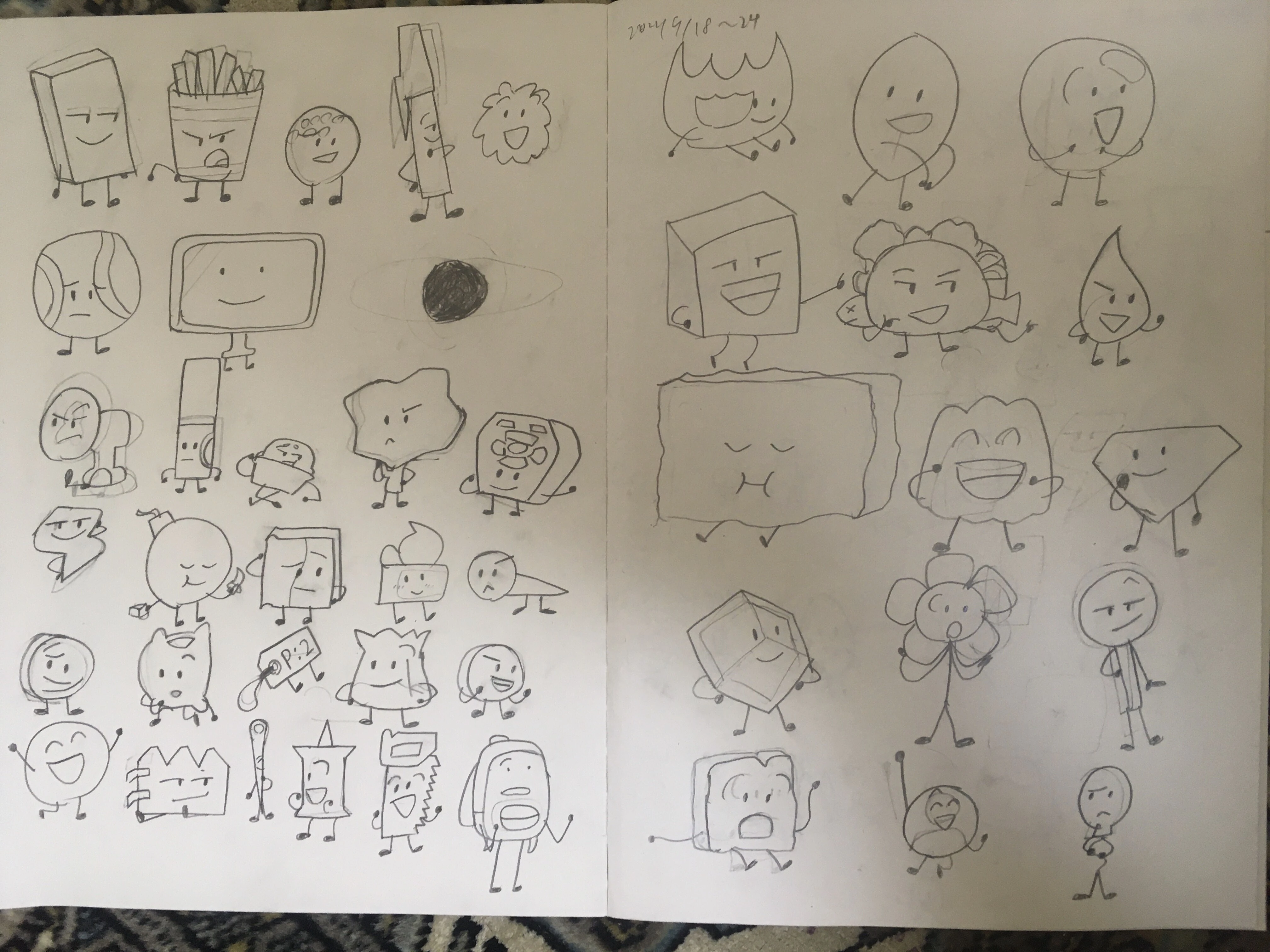 I drew a bunch of BFDI peeps | Fandom