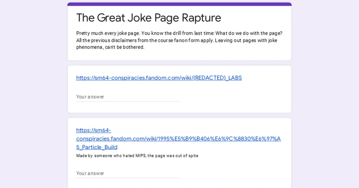Joke Page Purge time | Fandom