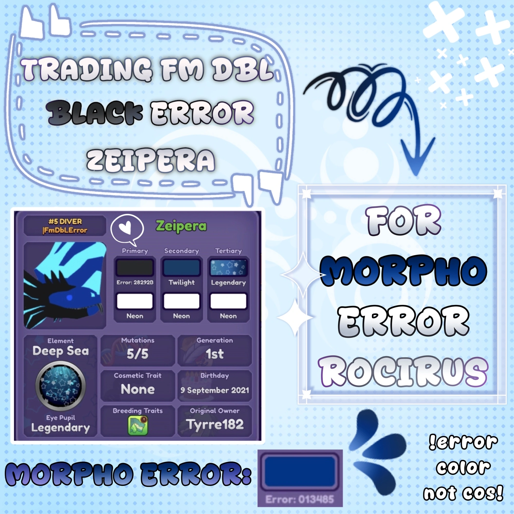 Swapping! 1/3 FM Dbl Black Error Zeipera! | Fandom