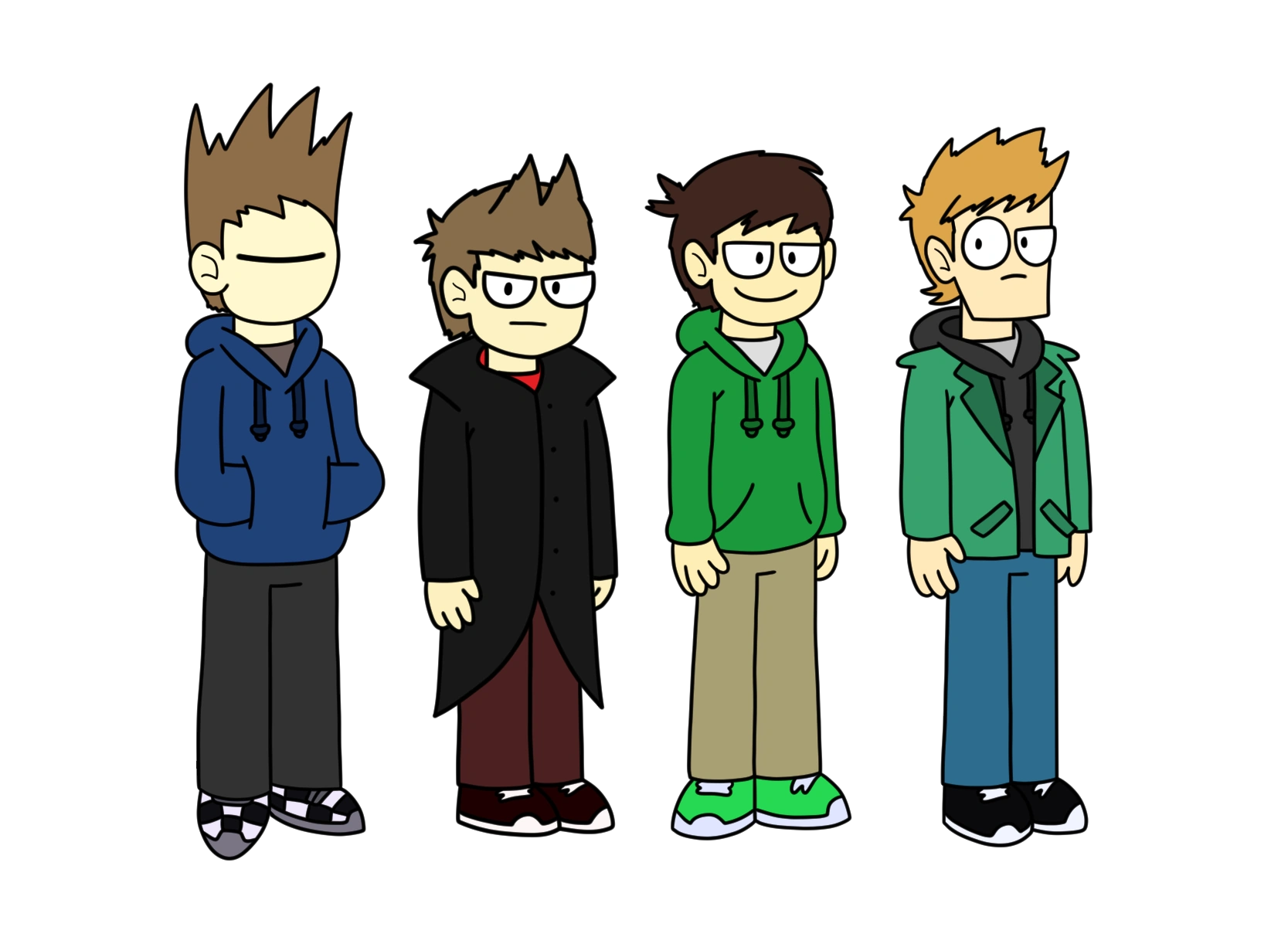 Here's some designs of the four boys I drew | Fandom
