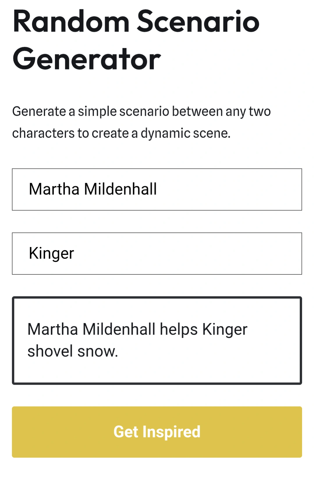I made up these Martha Mildenhall scenarios with a generator with every human | Fandom