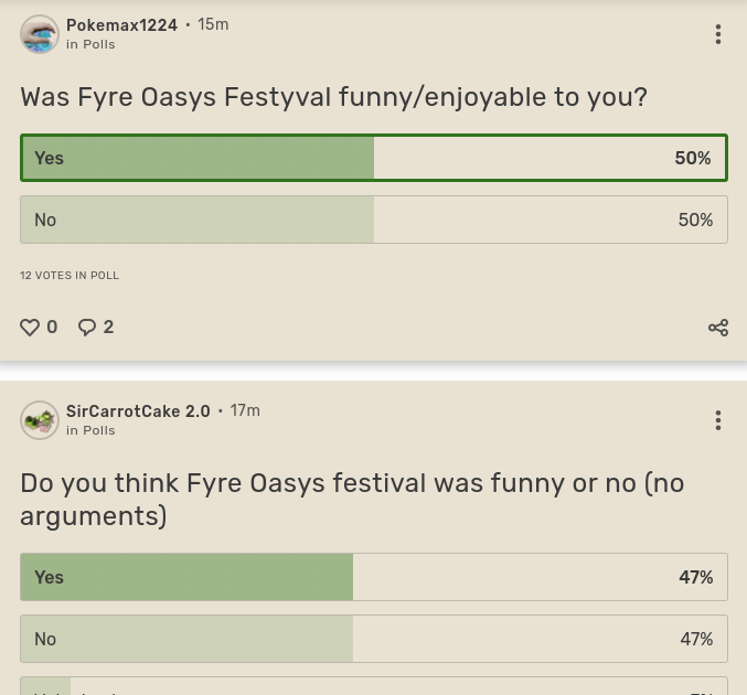 Everyone's really split on the Fyre Oasys Festyval... | Fandom