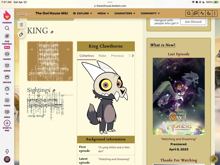 So someone vandalized Kings page here | Fandom