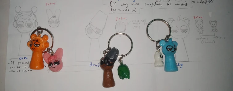Sprunki keychain figures i made! | Fandom