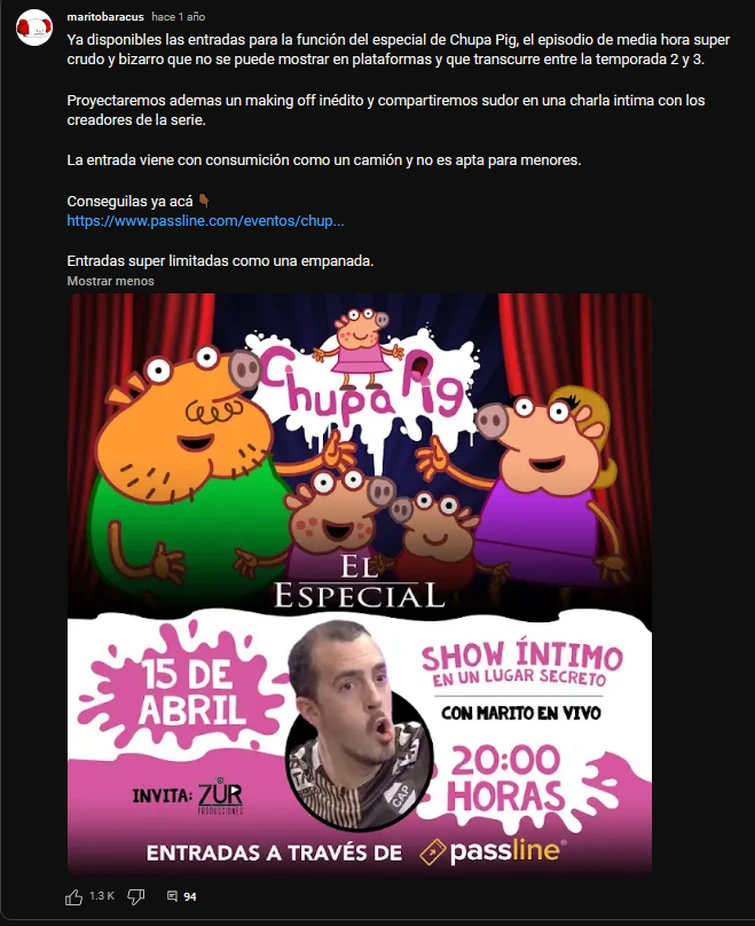 Chupa Pig, capítulo especial de 30' "perdida" (parodia argentina de ...