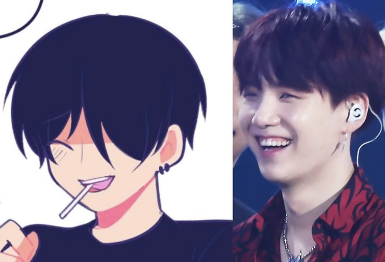 BTS Suga as Goth/Felix from Boyfriends (WEBTOON). They looks alike and ...