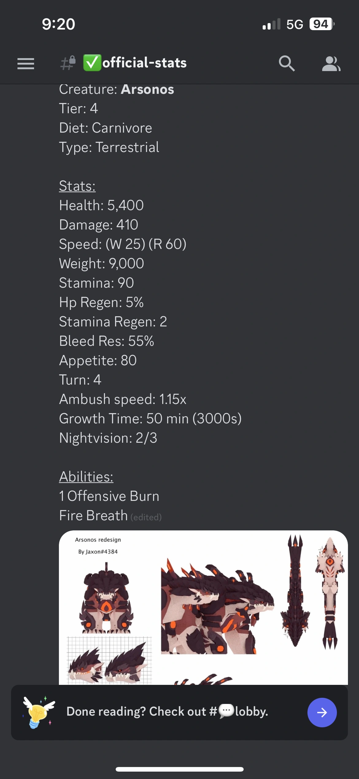 Arsonos redesign stats | Fandom