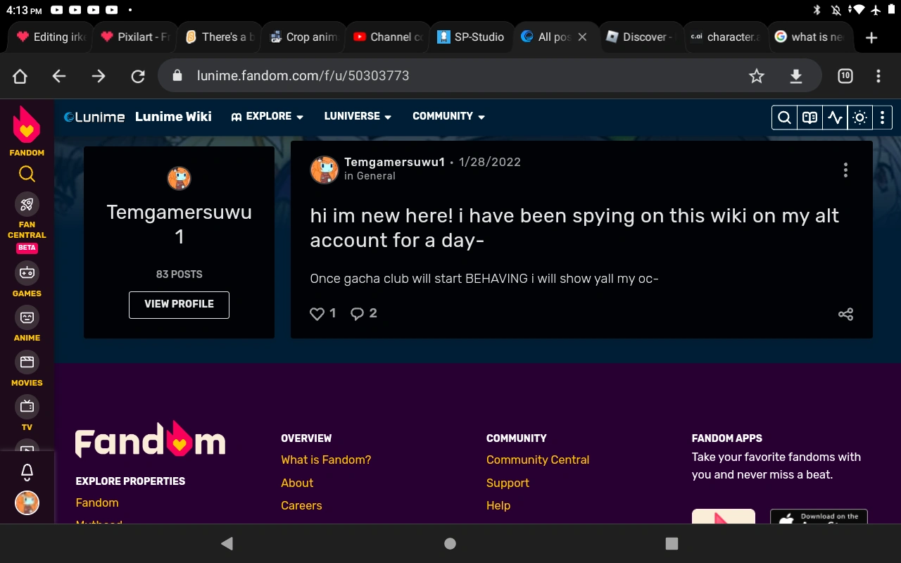 Hunted down my first post- | Fandom
