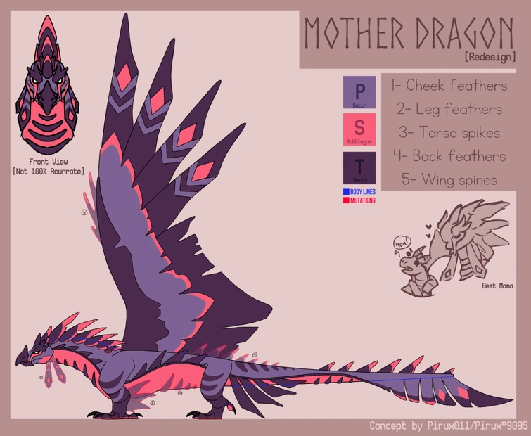 A showcase of every Mother Dragon redesign submitted so far (discord ...