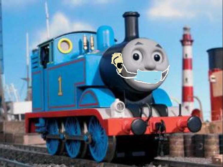 I drew thomas with a face mask too. What is he doing wrong with it ...