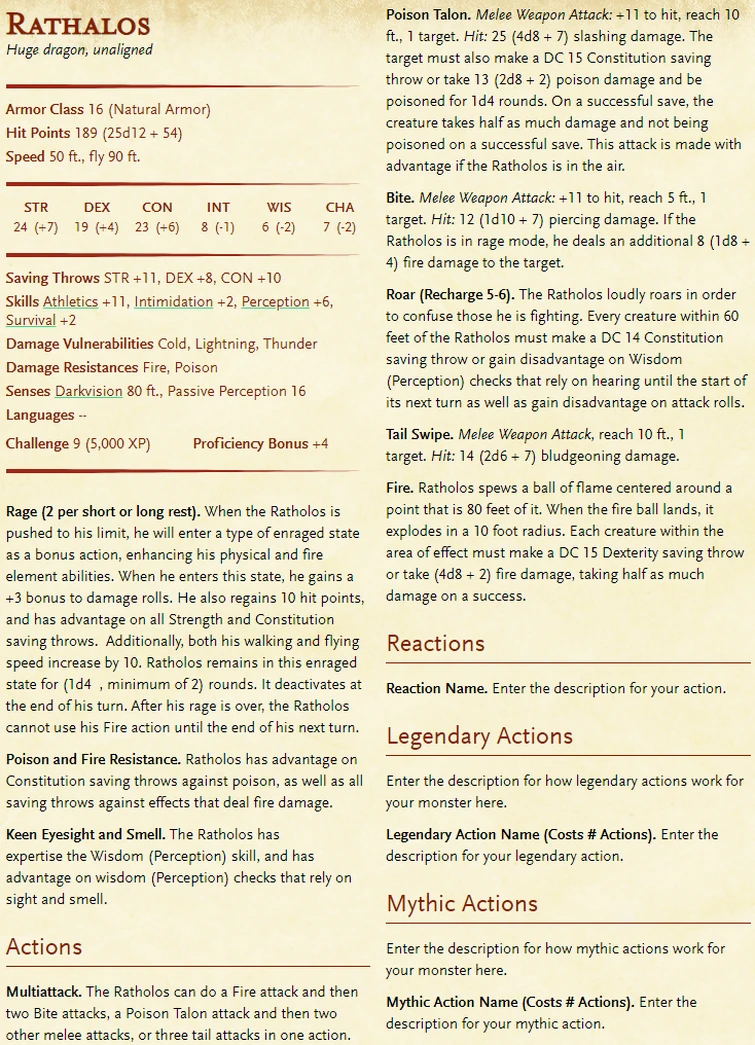 My Homebrew D&D 5E Ratholos Stat Block Redux | Fandom