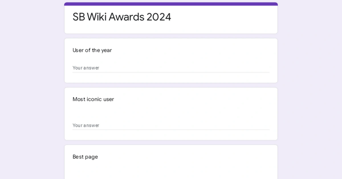 SB Wiki awards 2024 | Fandom
