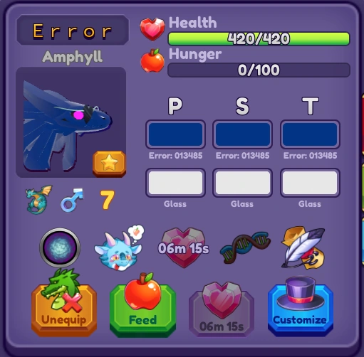 Trading pure error amphyll, 1\3 error tar and 74 mut pots | Fandom