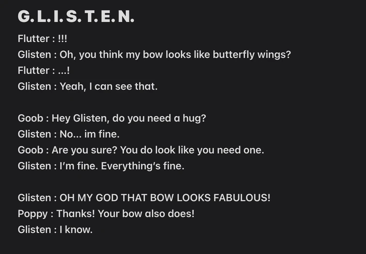 Fanmade Glisten Interactions (with toons that don’t interact with him ...