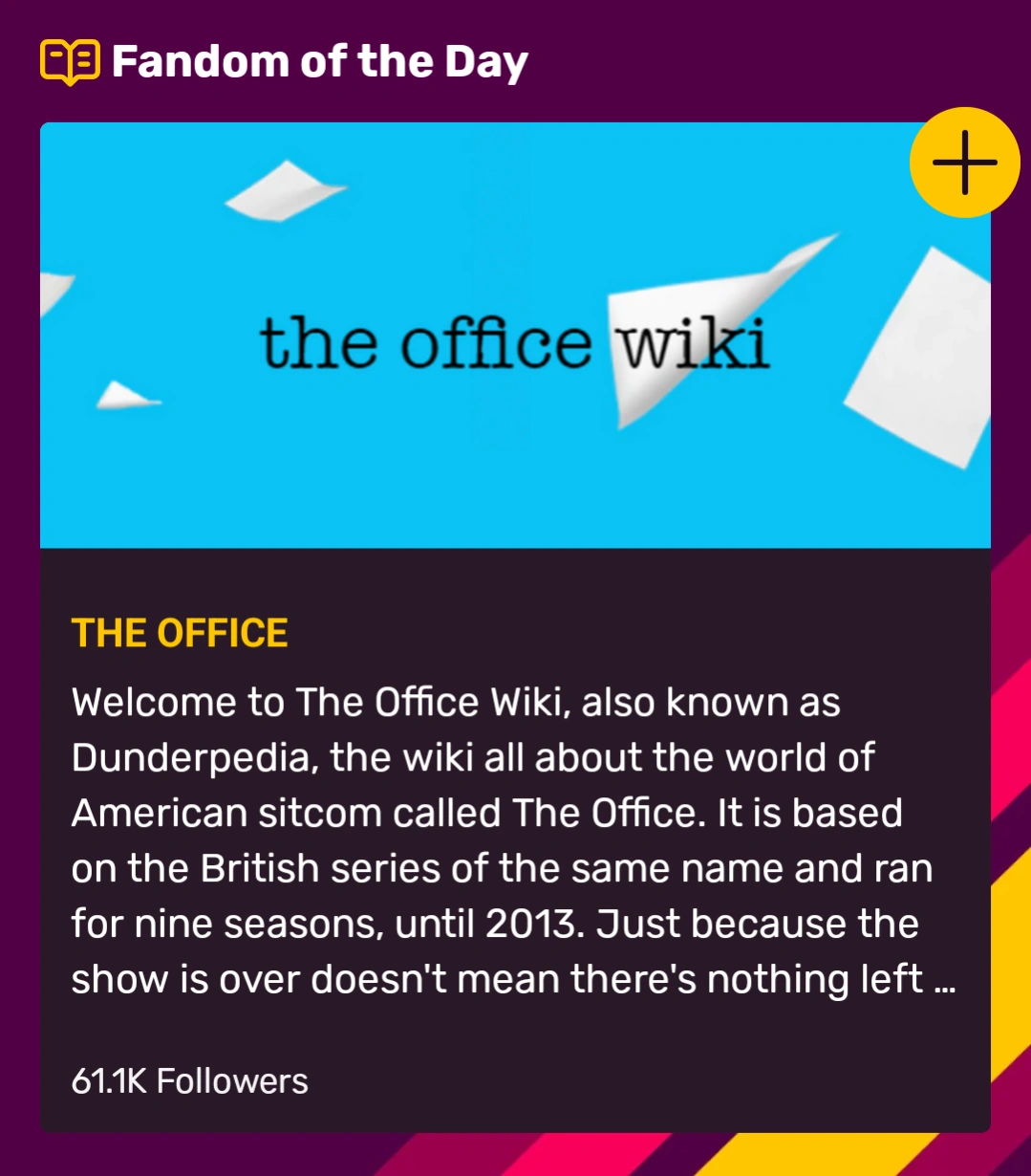 Congrats on fandom of the day! | Fandom