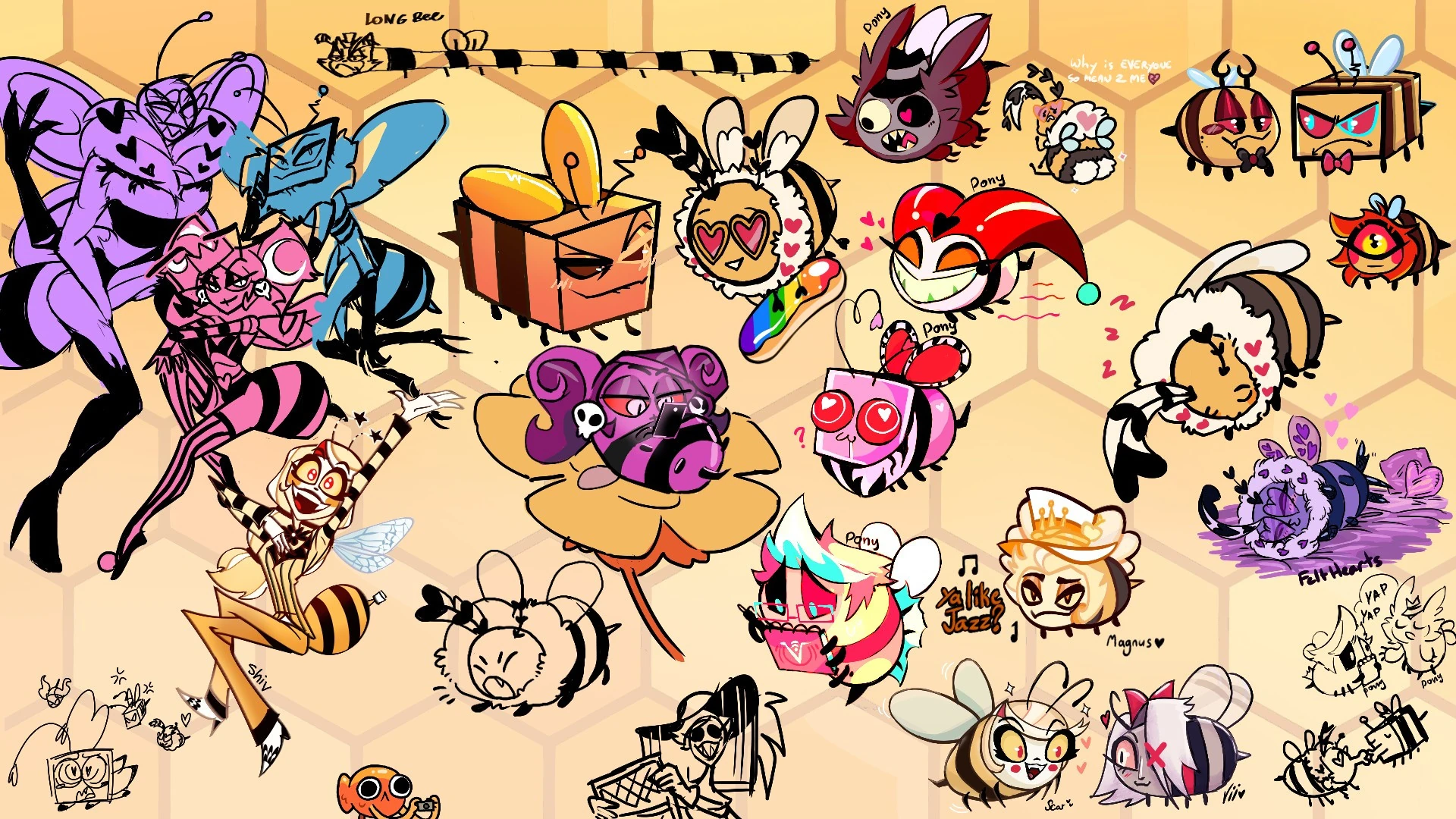 Hazbin hotel characters as bees by Azzy | Fandom