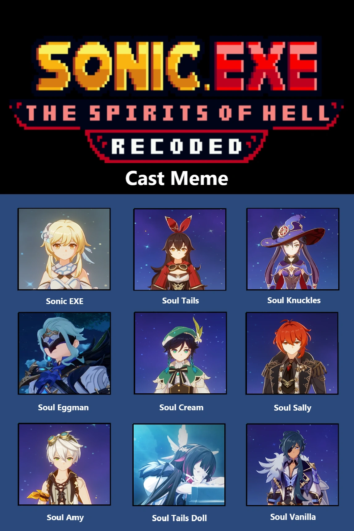 Lumine EXE The Spirits of Hell Round 1&2 [Genshin Impact's Cast Meme ...