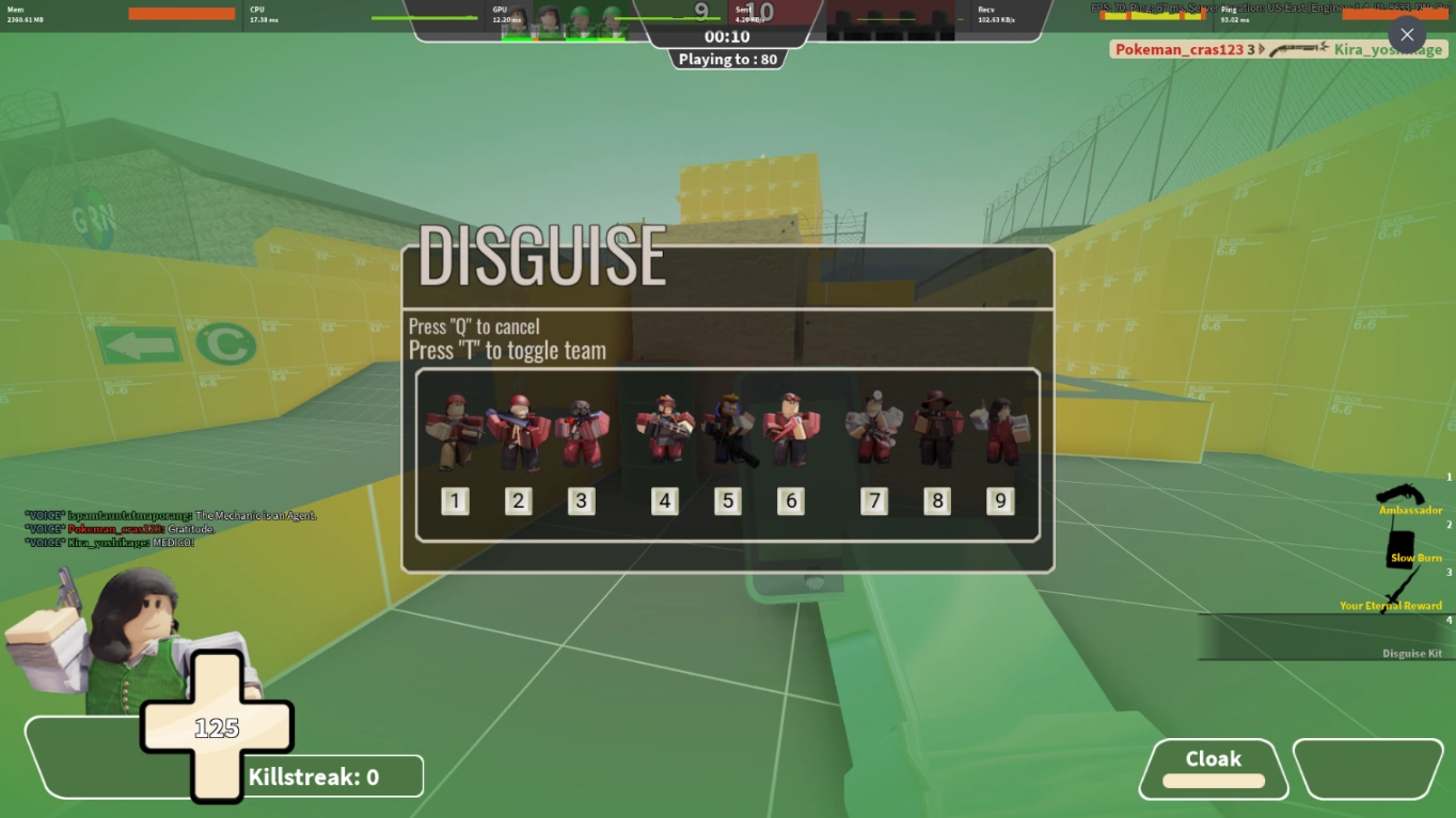 there a werid giltch on agent that show the pc verion of the disguise ...