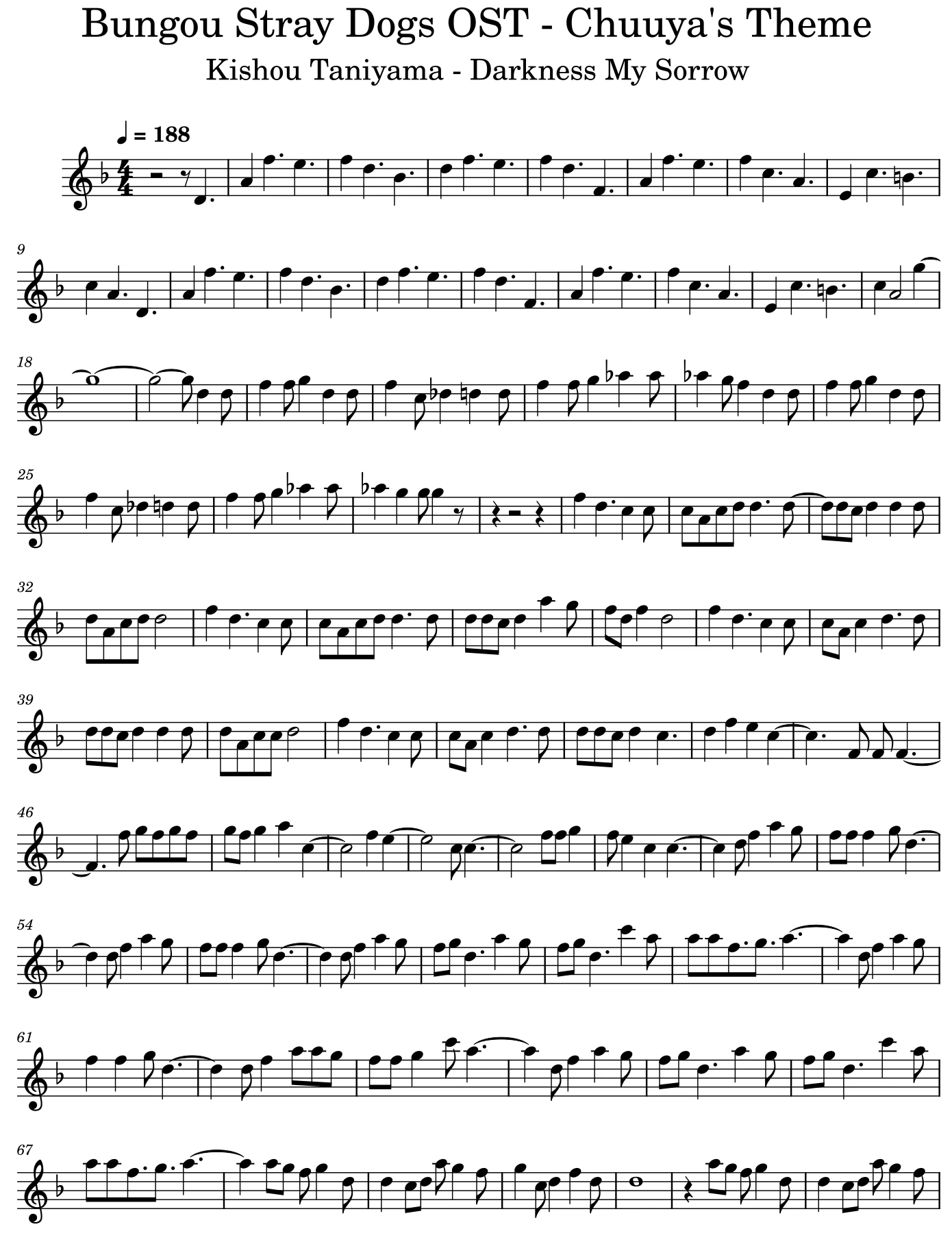 Chuuya’s song, “Darkness my Sorrow” transcribed! (For flute) | Fandom