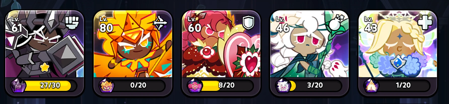 After quite a while,I finally have all the ancient cookies on crk !! X3 ...