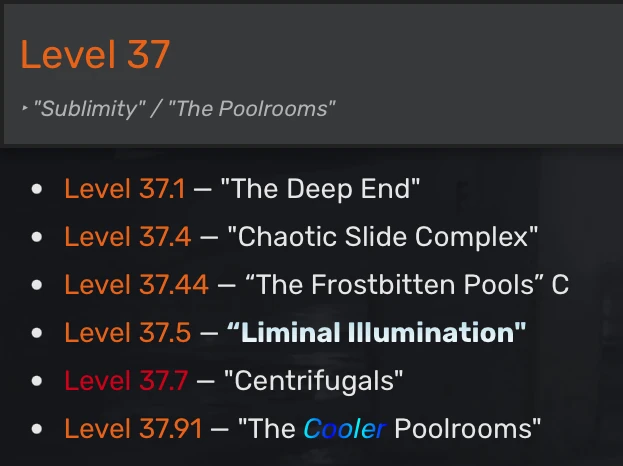 Level 37 sublevel list comparison | Fandom