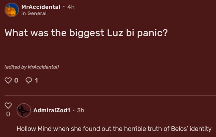 What was the biggest Luz bi panic? | Fandom