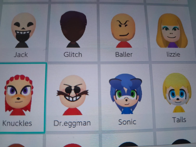 My miis that i have on my switch, and can u find the odd color of a wii ...