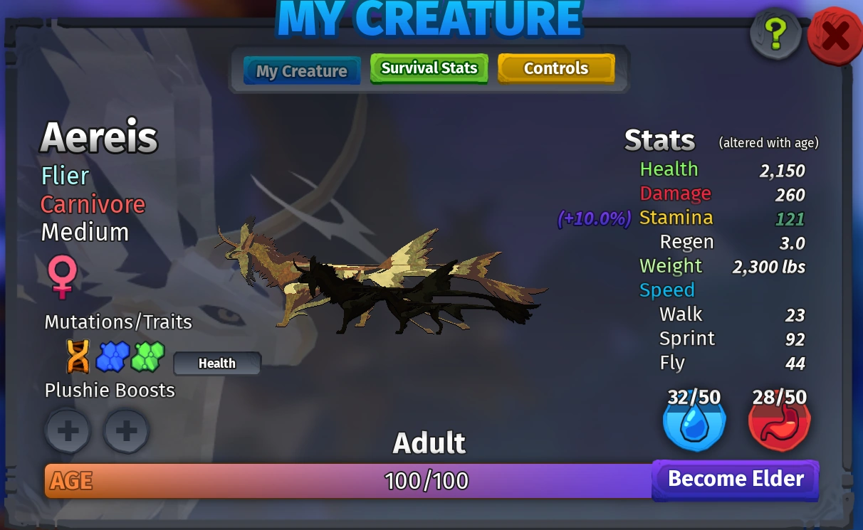 Selling Female Aeries (Harvest, Max Stamina, Health Regen Mut) | Fandom