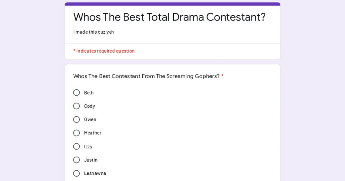 Total Drama Poll | Fandom