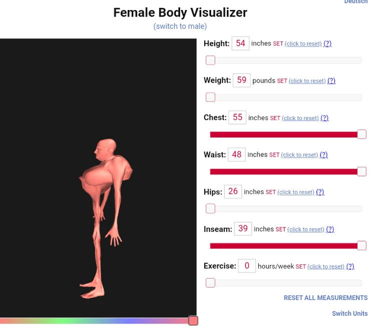 So I made this MONSTROSITY in body visualizer yesterday | Fandom