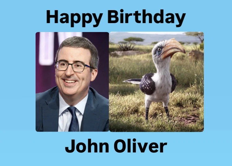 🎂 Happy 48th Birthday to John Oliver, voice of Zazu from The Lion King ...