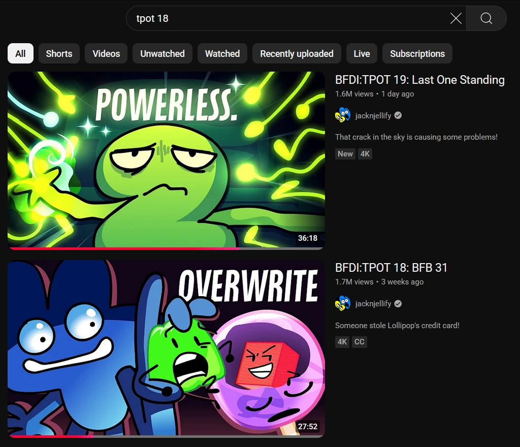 TPOT 19 is so peak that when you search up TPOT 18 it shows up BEFORE ...