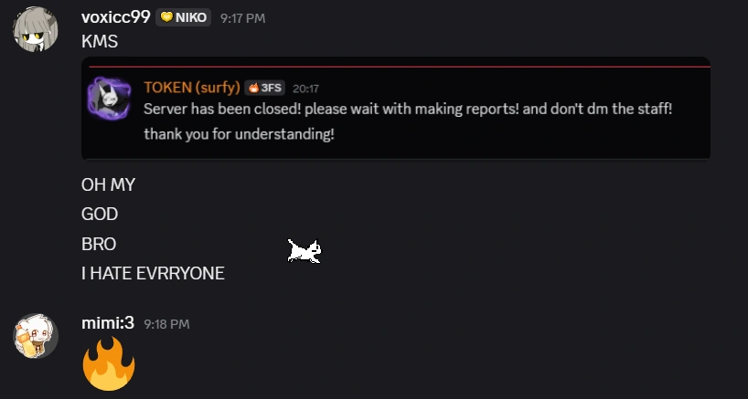 A friend of mine got banned from 4saken and the discord for joining a ...
