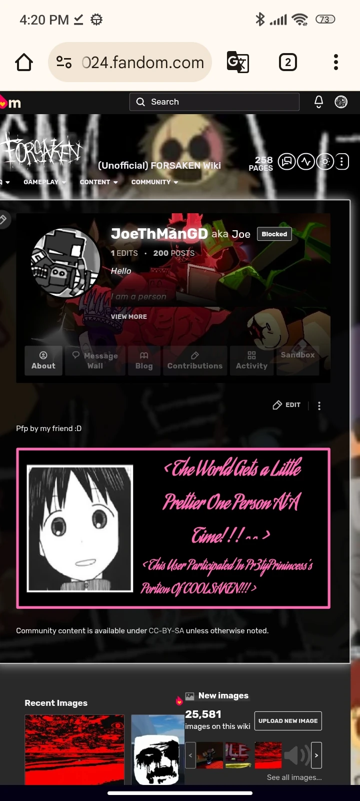 JUST GOT BANNED FROM FORSAKEN WIKI FOR SENDING LOW QUALITY IMAGE LOL!! | Fandom