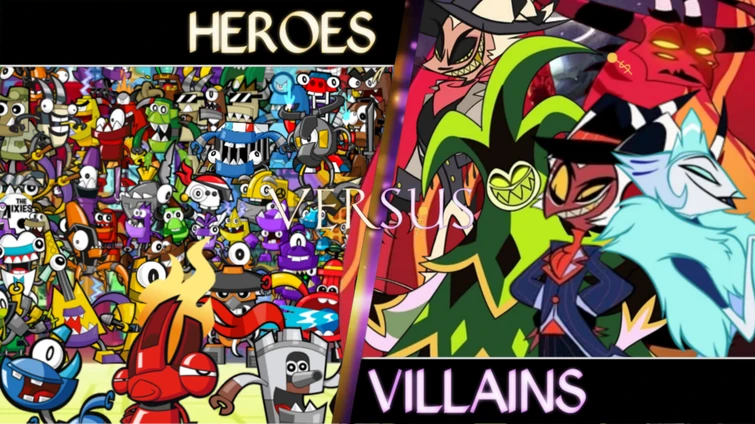 Heroes vs villains mixelverse vs hellaverse villains (mixels vs helluva ...