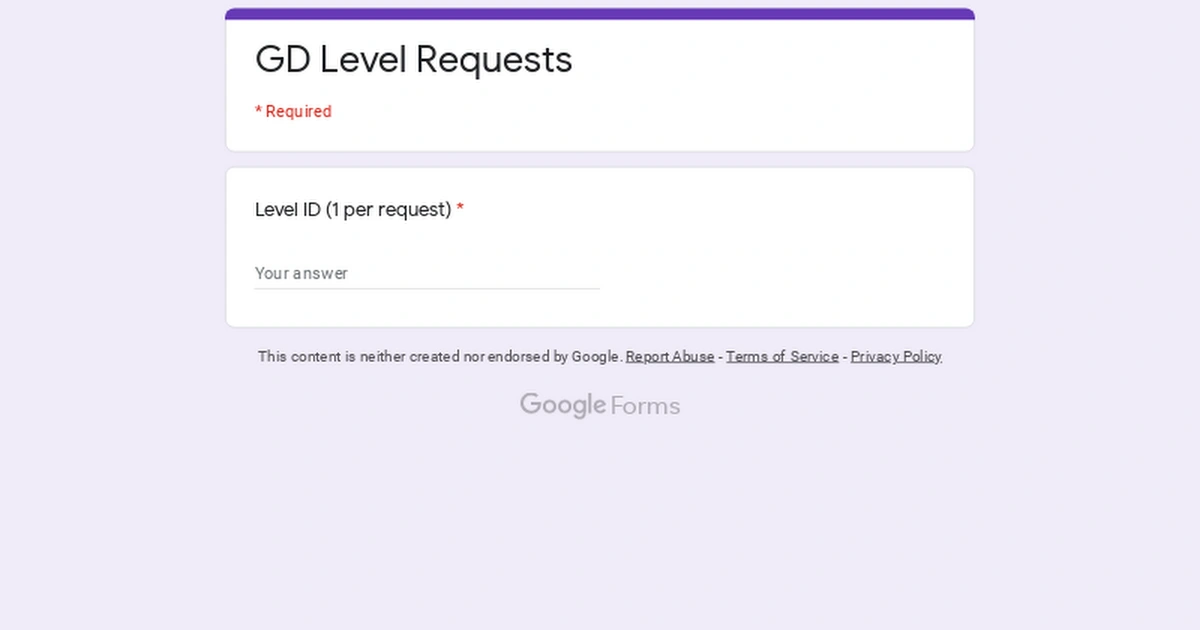 Level Request Google Form (you can req more than once) | Fandom