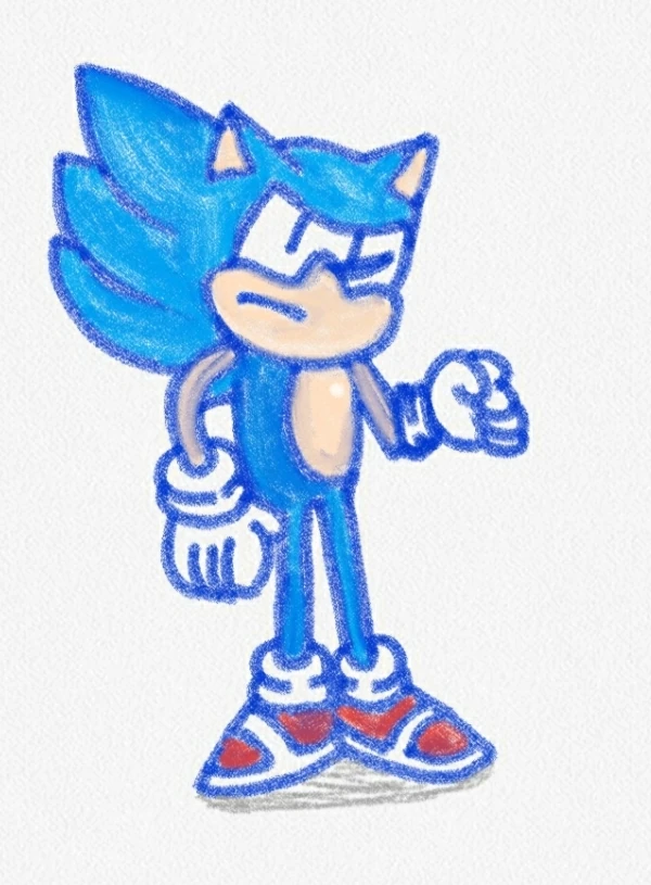 Very old fanart of Blue Super Sonic. | Fandom