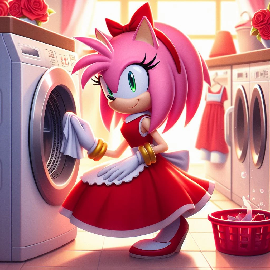 Artificial Integillence generates images of Amy Rose in a laundry | Fandom