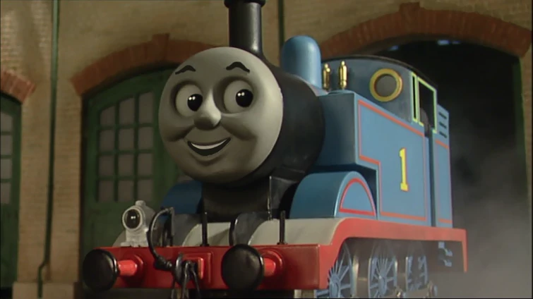 Thomas’ laughing face in Thomas’ New Trucks with teeth added. | Fandom