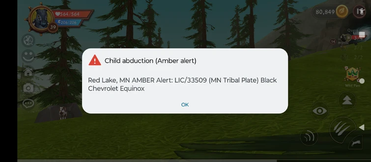 i just got an amber alert on my phone like 5 mins ago and now I'm ...