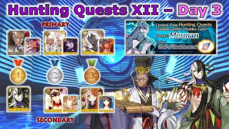 FGO NA – Hunting Quests XII- Day 3: Merman Hunt (3T farming - 6 slot ...