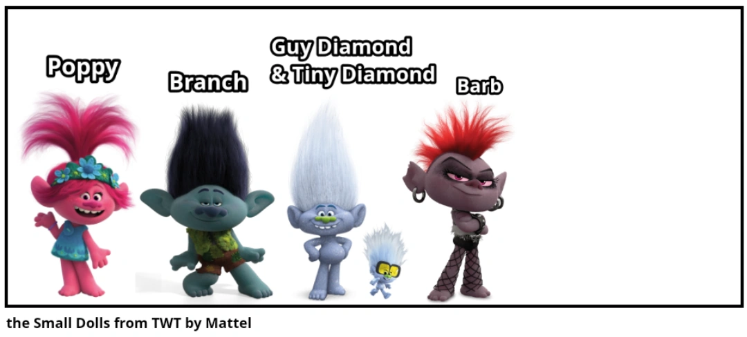 the Small Dolls from wave 1 of Trolls World Tour (2020) by Mattel are ...