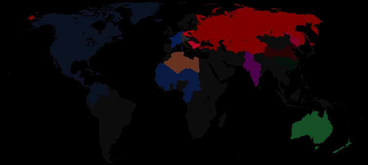 World Map, Circa 2167, after the Survivalist Wars ended and the start ...