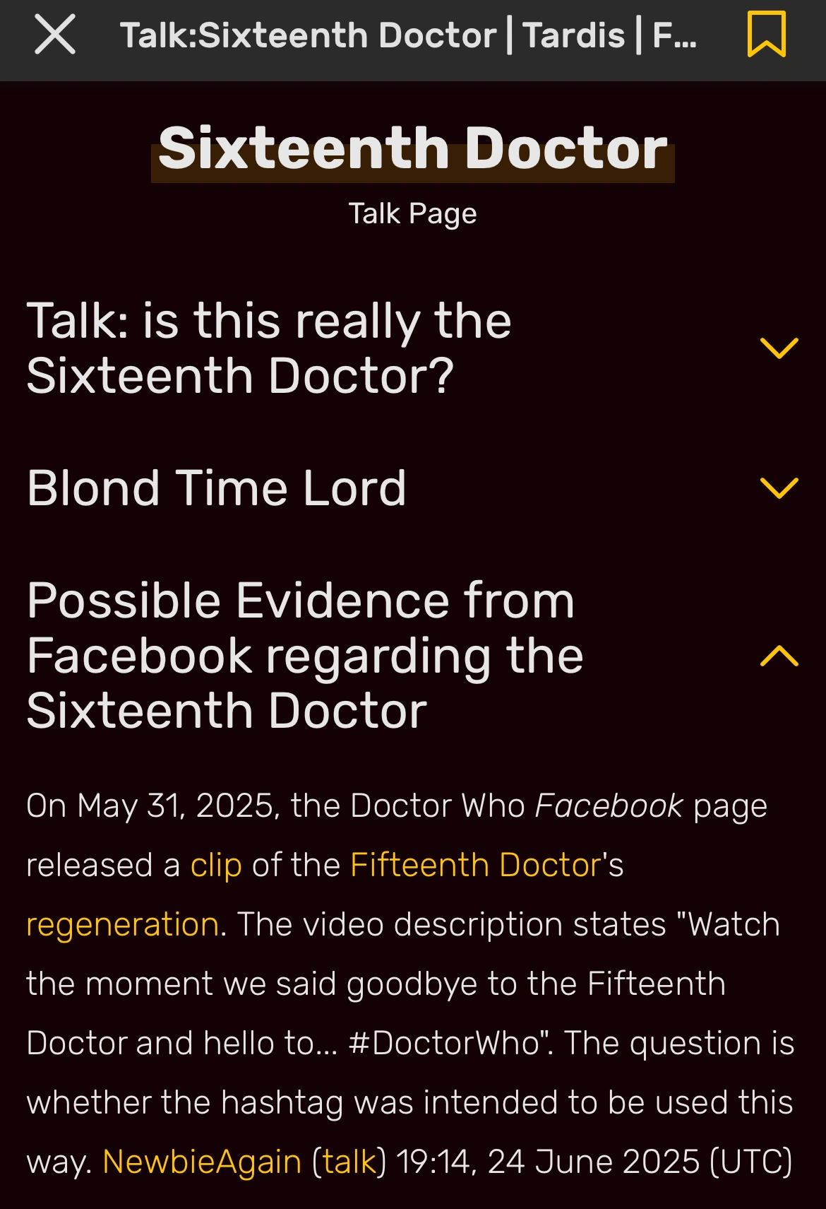 Further details on the Sixteenth Doctor | Fandom