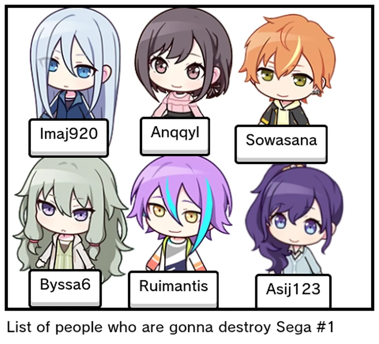List of people who will destroy Sega if they don't add N25 Kaito next N25 event (minus the ...